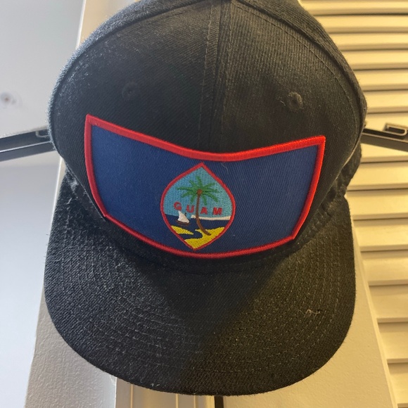 Accessories | Crowns Guam Snapback Hat Guam Flag Patch Black Flat Brim ...
